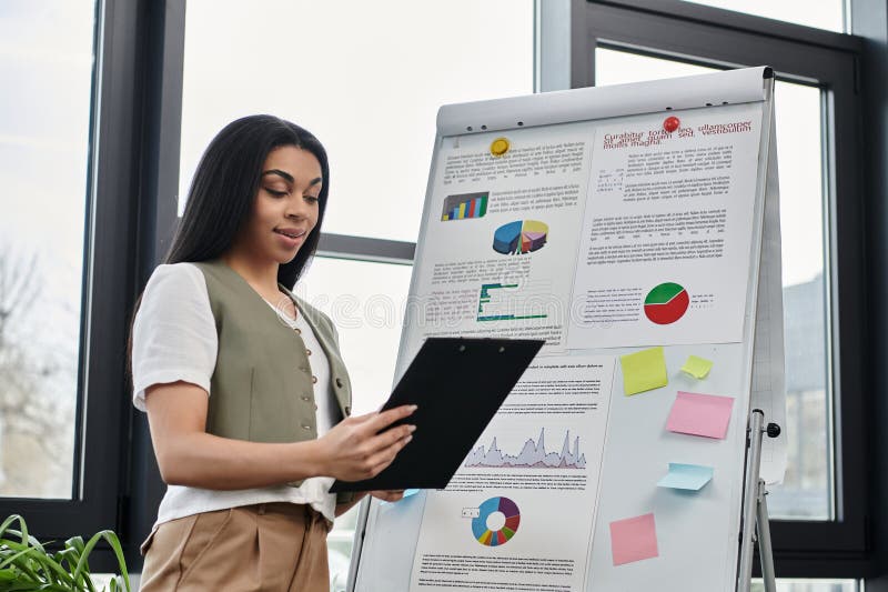 Engaging Presentation on Analytical Data in Stock Image - Image of ...