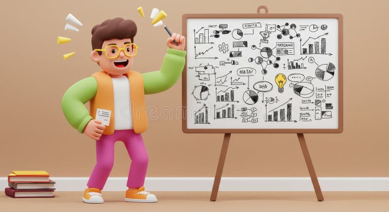 Engaging Presentation with Cartoon Character a Vibrant Cartoon ...