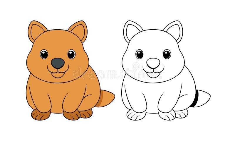Engaging Quokka Coloring Page Stock Vector - Illustration of cartoon ...