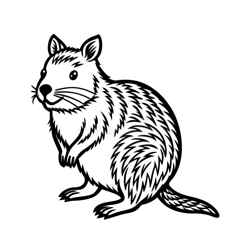 Engaging Quokka Linocut Arts Template Stock Photo - Illustration of ...