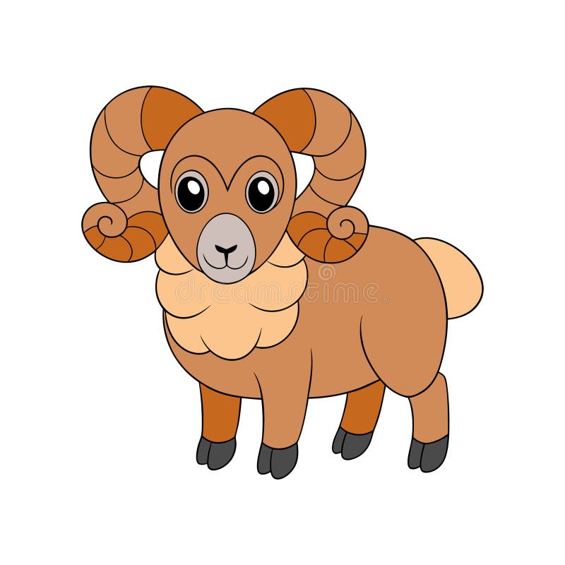Engaging Ram Coloring Template Stock Image - Illustration of drawn ...