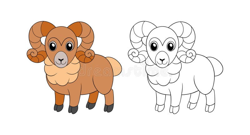 Engaging Ram Coloring Template Stock Vector - Illustration of sketch ...