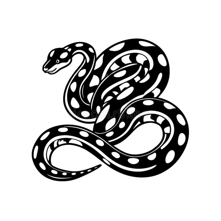 Engaging Reticulated Python Linocut Arts Activity Stock Illustration ...