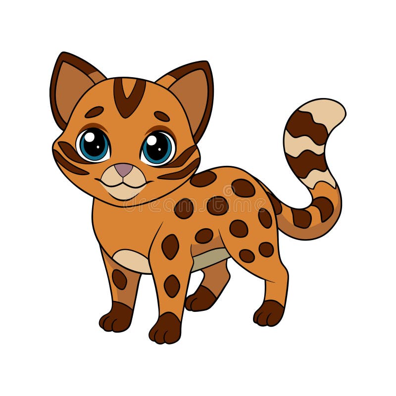 Engaging Rusty-Spotted Cat Coloring Activity Stock Photo - Illustration ...