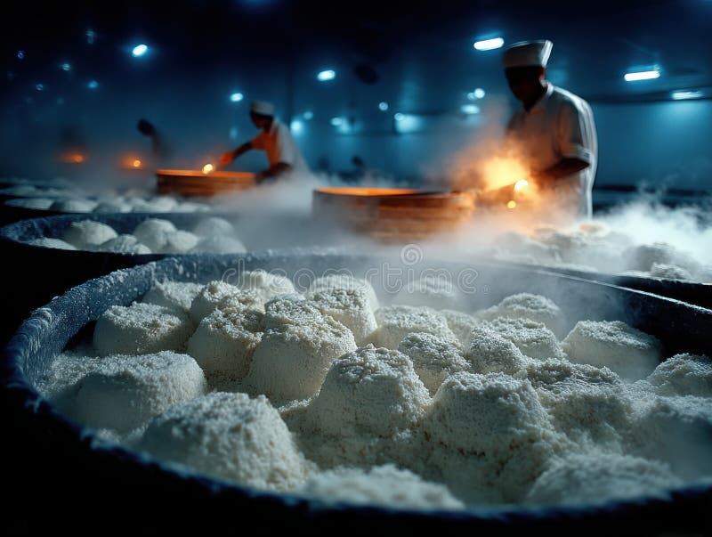 An Engaging Scene of Cheese Making in a Traditional Dairy Stock Photo ...