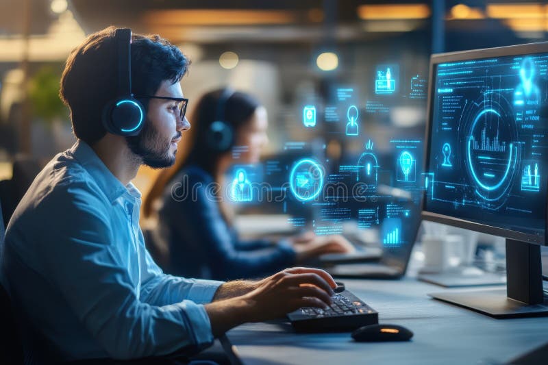 Virtual Customer Service Environment with Floating Graphics and ...