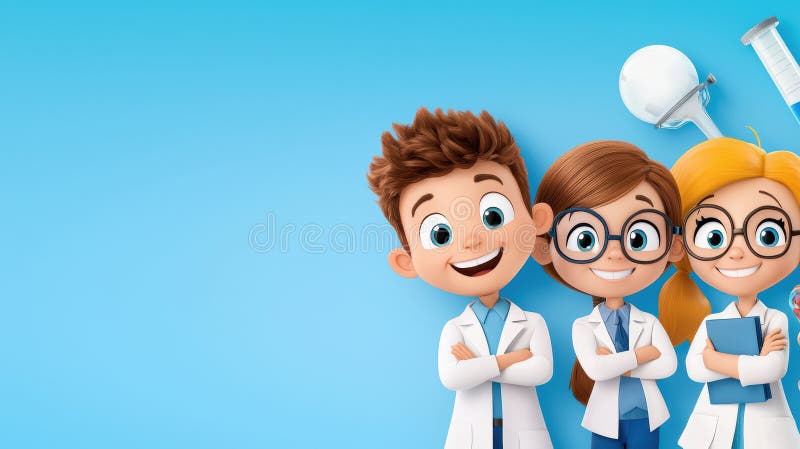 Engaging Science Poster with Diverse Characters Stock Illustration ...