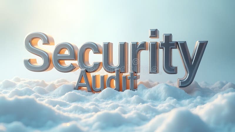 Engaging Security Audit Concept with Clouds and Text in the Background ...