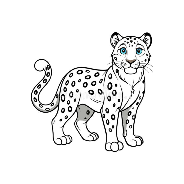 Engaging Snow Leopard Coloring Activity for Kids Stock Image ...