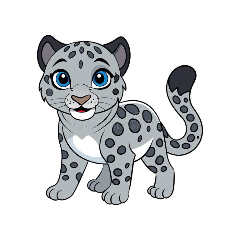 Engaging Snow Leopard Coloring Activity for Kids Stock Illustration ...