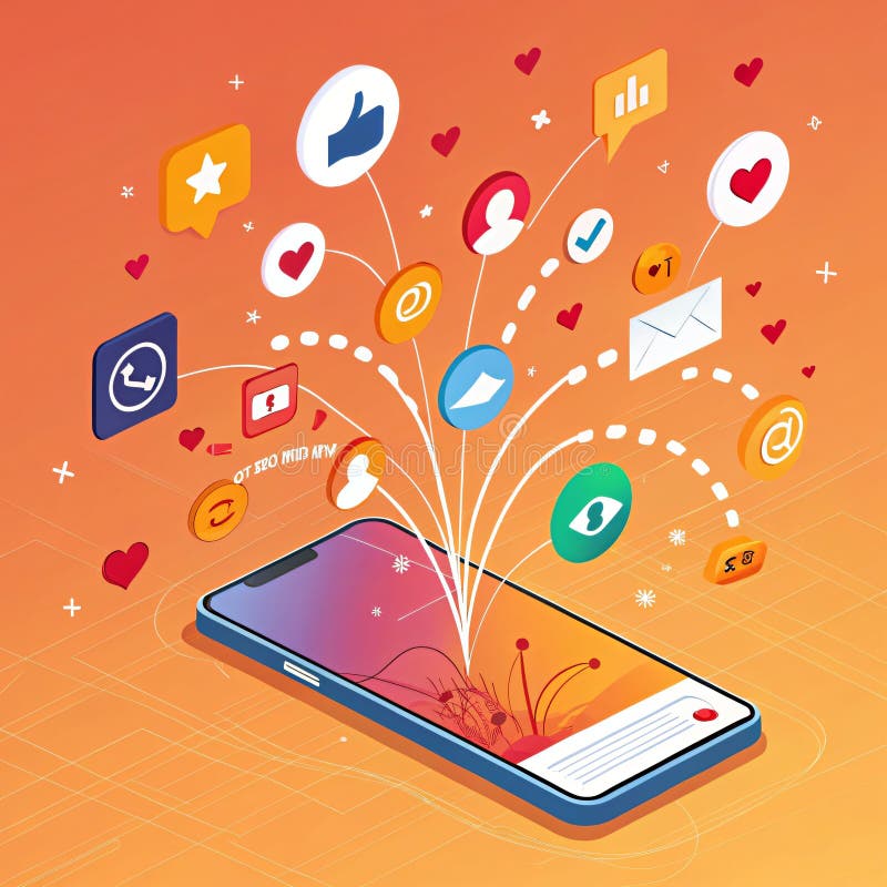 Engaging Social Media Interaction through Mobile Apps Stock ...