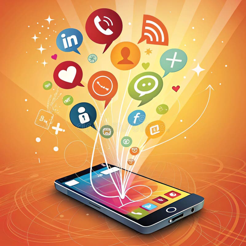 Engaging Social Media Interaction through Mobile Apps Stock ...