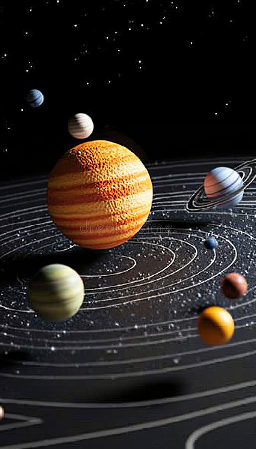 Engaging Solar System Model Featuring Sun, Planets, and a Comet in a ...