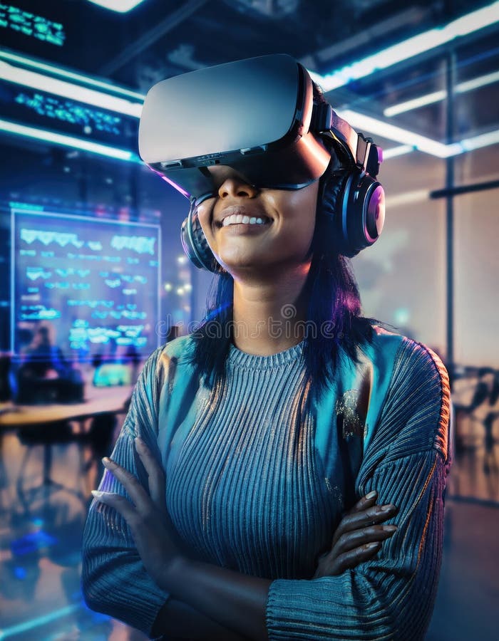 Engaging Student Exploring Virtual Reality Technology Stock Image ...