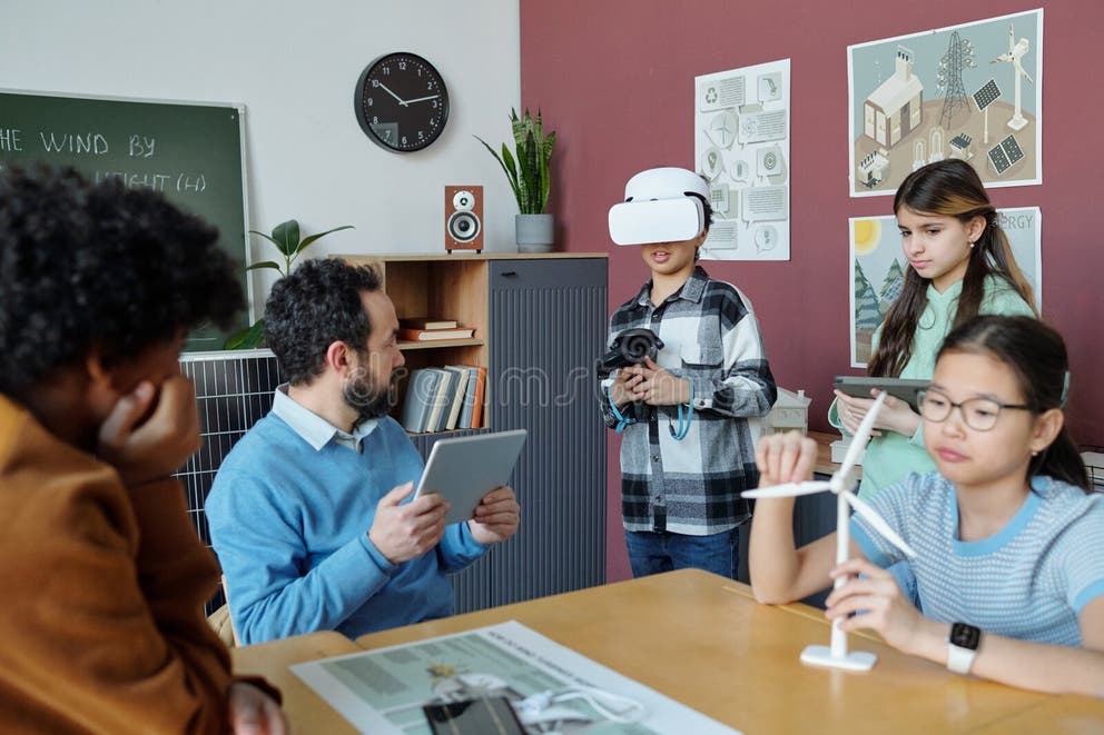 Engaging Students with Hands-on Technology in Classroom Stock Image ...