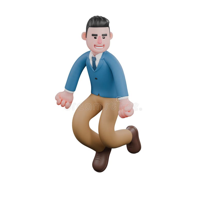 A Male TV Presenter Walks while Bending Over and Both Hands Clenched ...