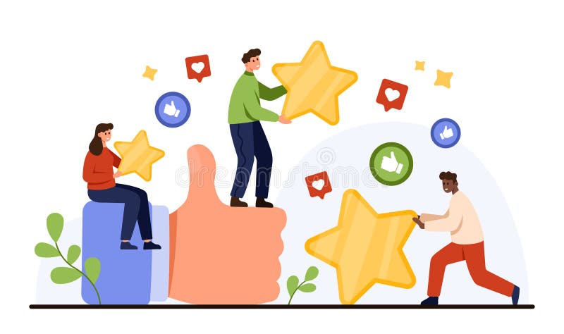 Engaging Teamwork and Positive Reviews Represented in a Colorful Vector ...