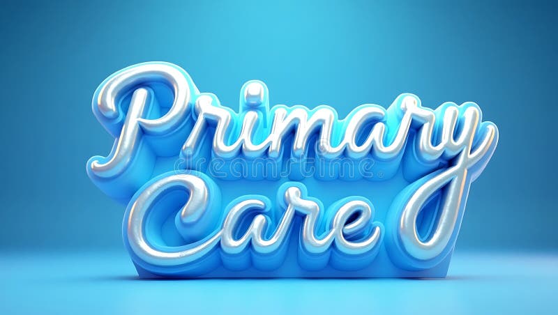 Engaging Typography Representing Primary Care in a Bright Blue Color ...