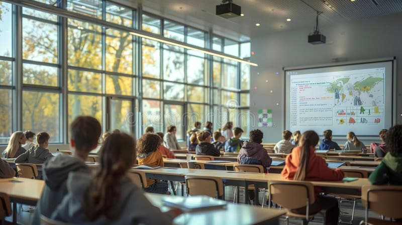 Engaging University Lecture Hall Featuring Attentive Students with a ...
