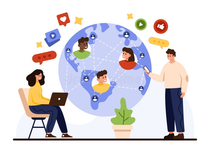 An Engaging Vector Illustration Showcasing Global Communication and ...