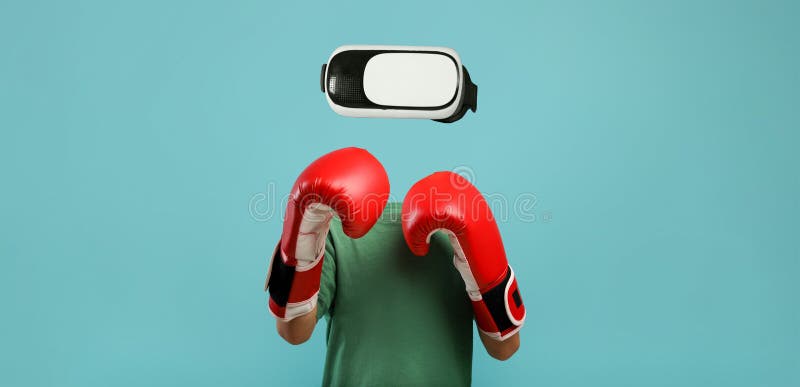 Engaging in Virtual Reality Boxing with Modern Tech Headset Stock Image ...