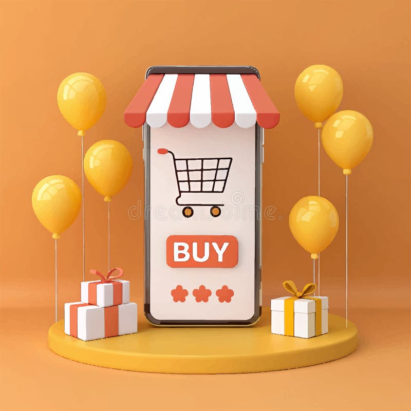 Online Shopping Concept Illustration Stock Illustration - Illustration ...