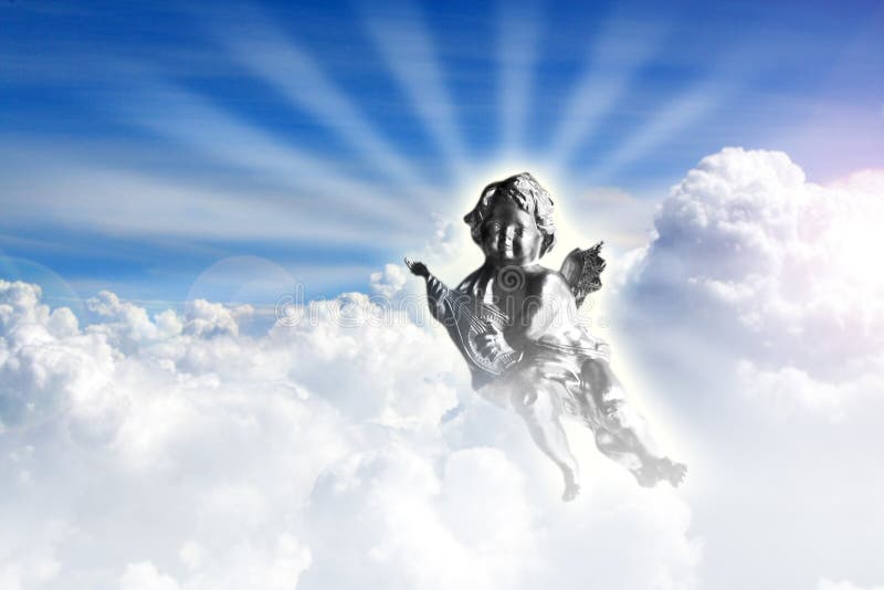 Engel im Himmel stockbild. Bild von spiritus, getragen - 14988593