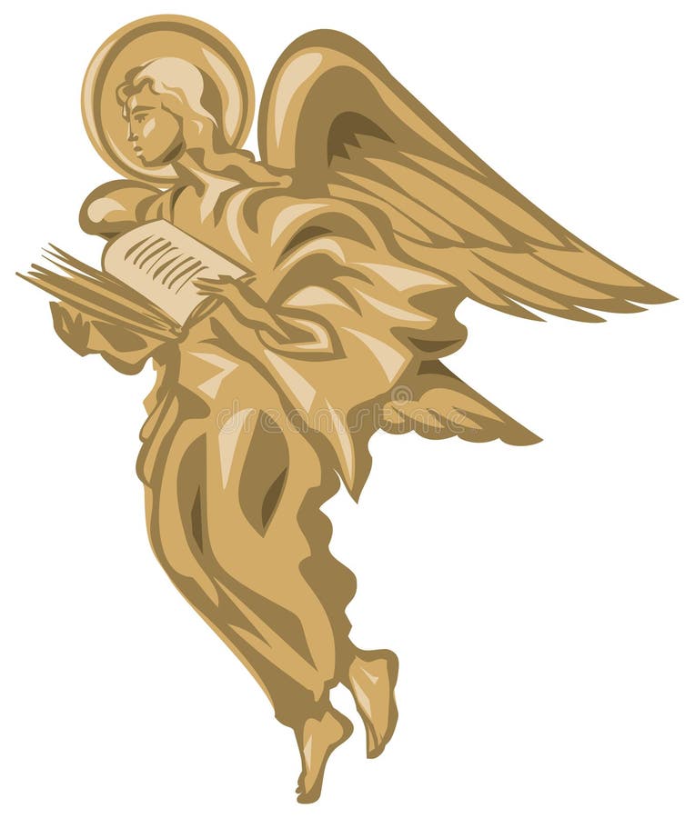 Engel mit dem Buch vektor abbildung. Illustration von symbol - 18816795