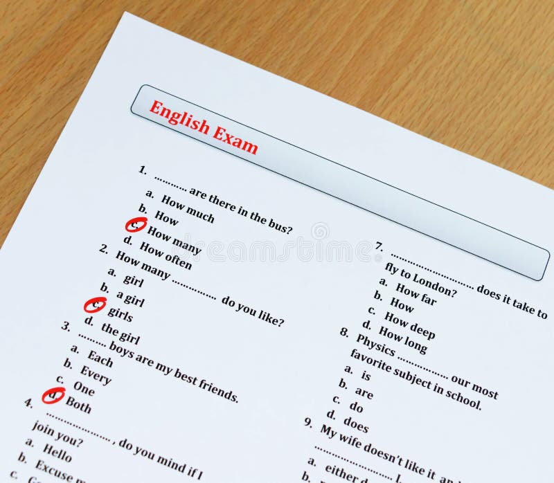Engels Examen Op Lijst Met Potlood Stock Foto - Image of thuiswerk ...