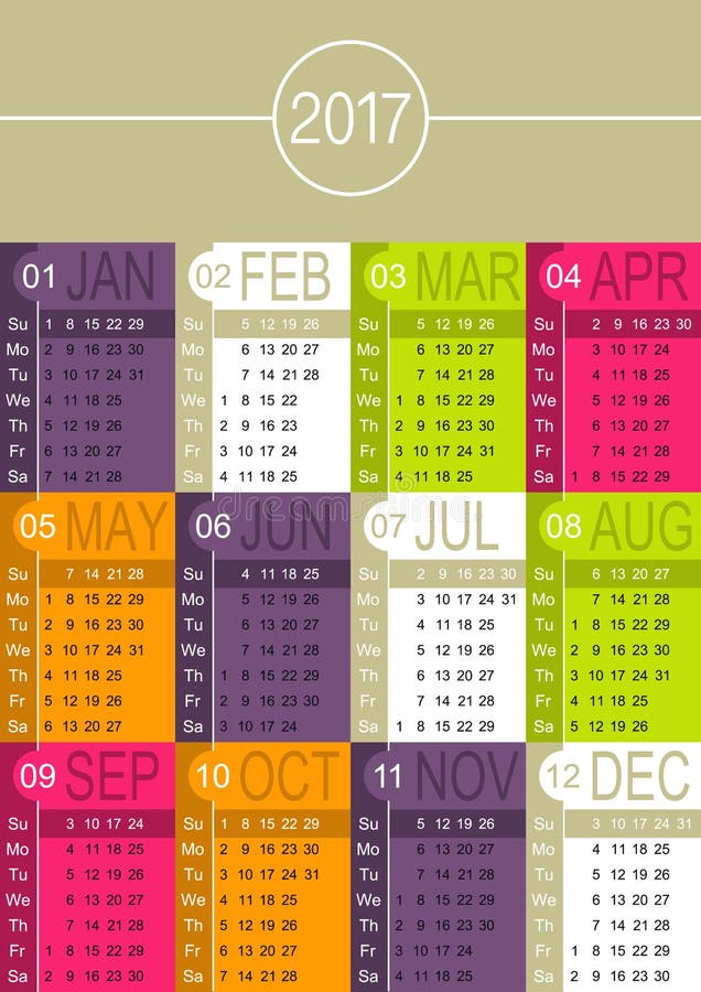 Engels Kalender 2015 blauw vector illustratie. Illustratie bestaande ...