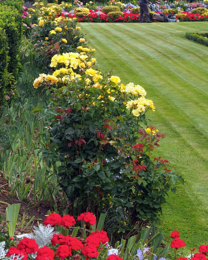 Engelse Tuin stock foto. Image of tuin, hout, bomen, gazon - 15697598