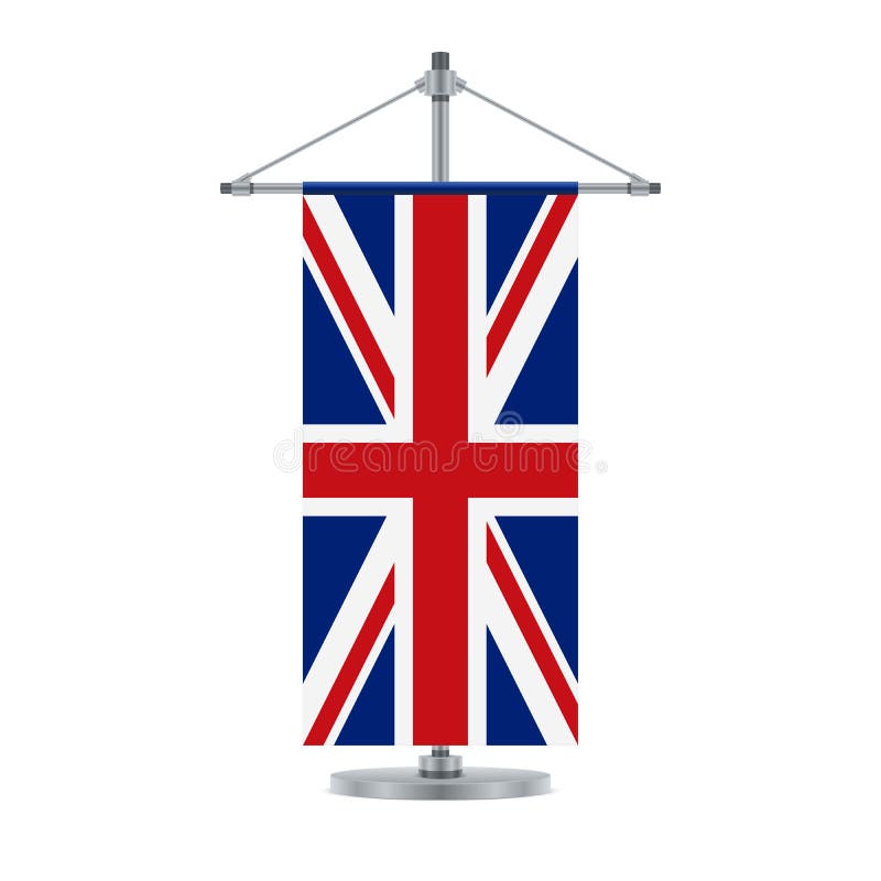 Engelse Vlag Op De Dwars Metaalpool, Vectorillustratie Vector ...