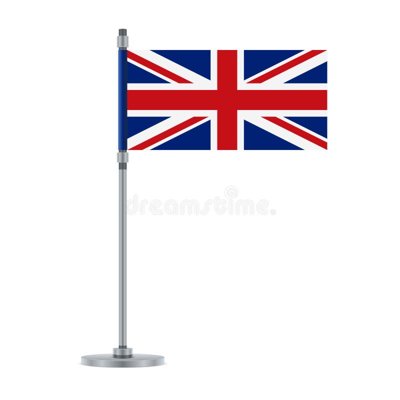 Engelse Vlag Op De Ronde Knoop, Illustratie Vector Illustratie ...