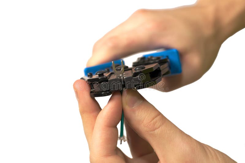 Engeneer hands fixing wire stock image. Image of plier - 35663717