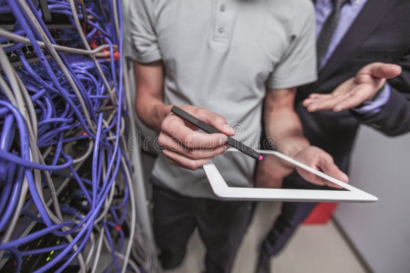 Engeneers in Network Server Room Stock Photo - Image of datacenter ...
