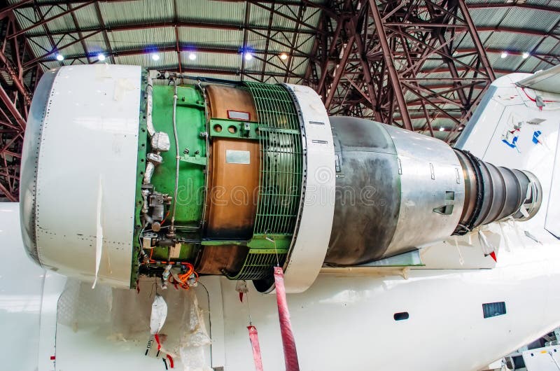 Engine Aircraft on the Tail during Repair. Stock Image - Image of ...