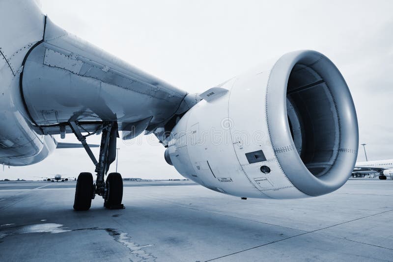 Engine of the airplane stock image. Image of engineering - 43525449
