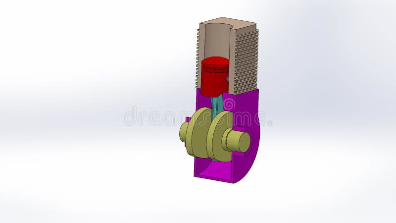 Engine Animation ( Its Parts are Designed and Modeled One by One. the ...