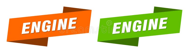 Engine Banner. Engine Ribbon Label Sign Set Stock Vector - Illustration ...
