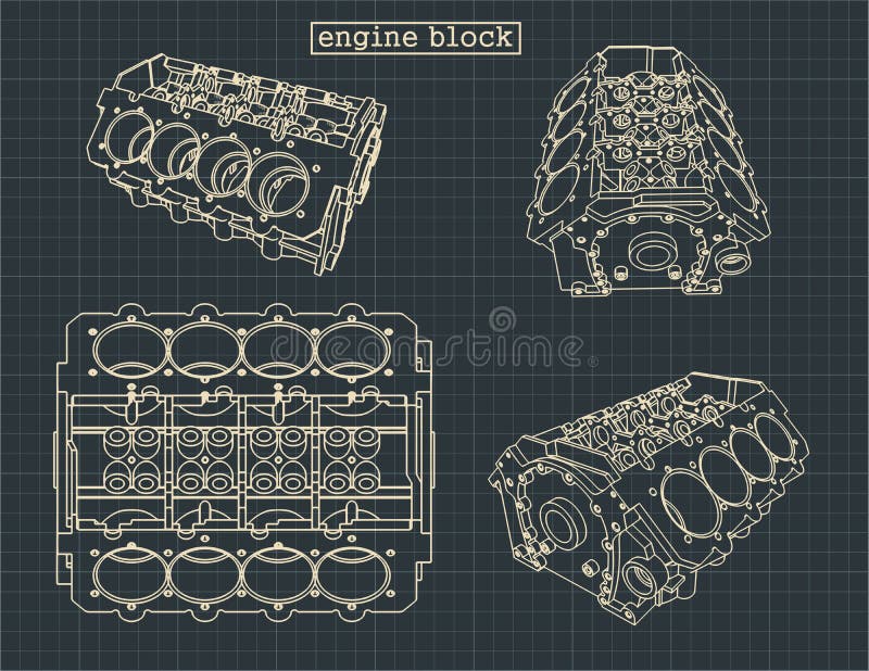 Cylinder Block From Car With V6 Engine 3d Render On A Blue Background ...