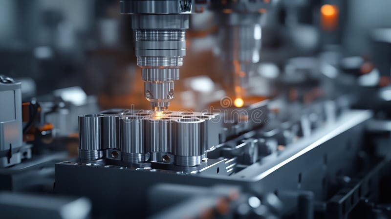 Engine Block Machining Process in Detail Stock Illustration ...
