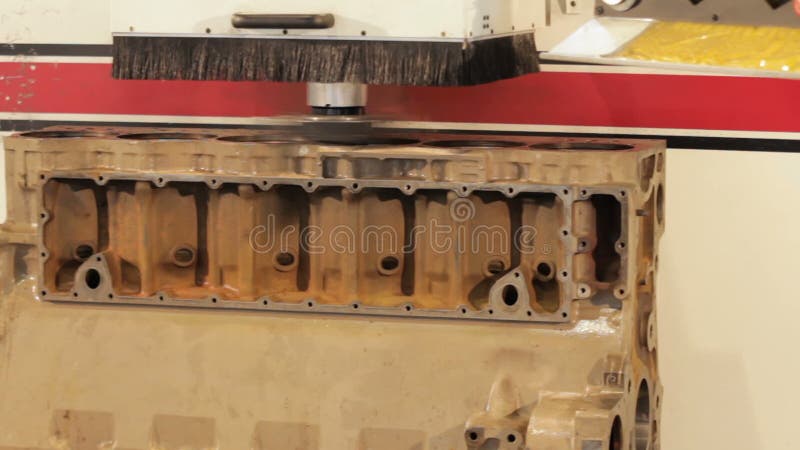 Engine Block Repair Process. Internal Combustion Engine Block. Turning ...
