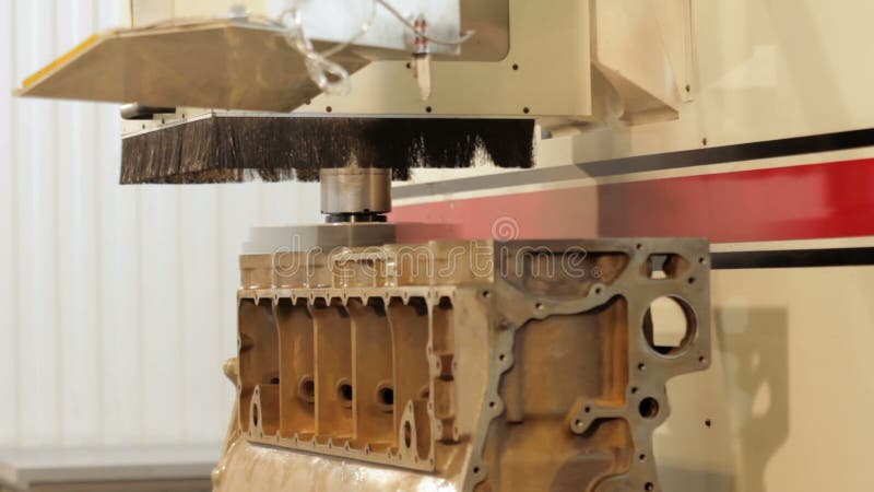 Engine Block Repair Process. Internal Combustion Engine Block. Turning ...