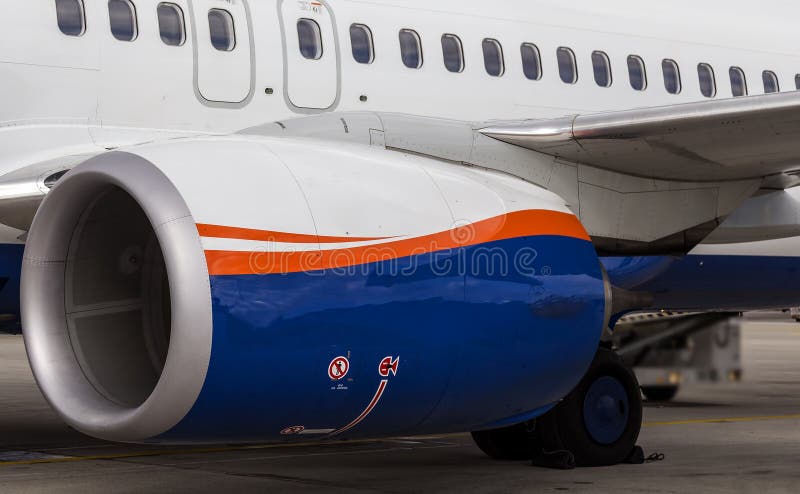 Engine of Boeing 737 stock image. Image of blade, nose - 68875303