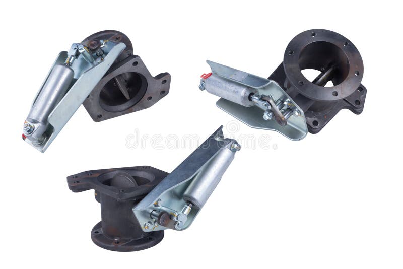 The Engine Brake Valve of Truck, Isolated on White Background. Isolated ...