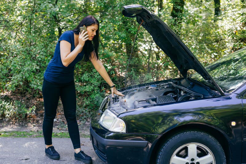 Engine broke down stock image. Image of auto, phone - 267216041