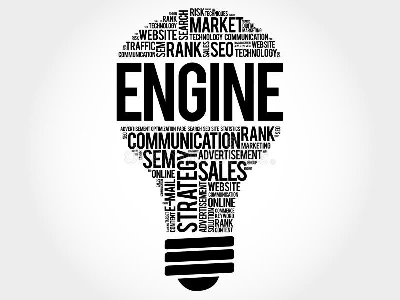 ENGINE bulb word cloud stock illustration. Illustration of cloud ...