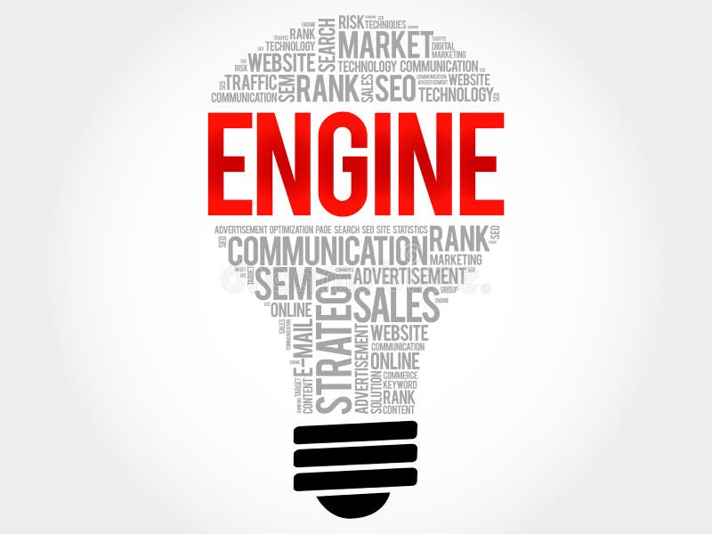 ENGINE Bulb Word Cloud Collage Stock Illustration - Illustration of ...