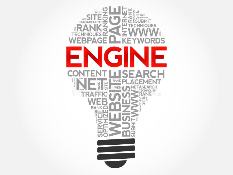 ENGINE bulb word cloud stock illustration. Illustration of lightbulb ...