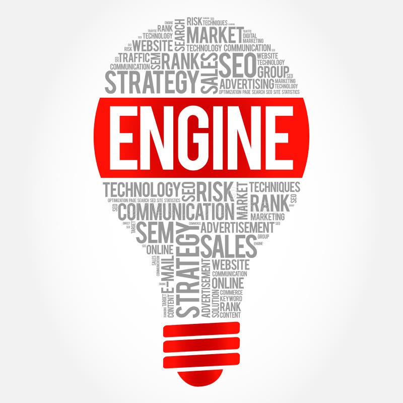 ENGINE bulb word cloud stock illustration. Illustration of lightbulb ...
